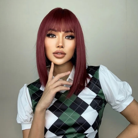 Hot Topic | Hair | Deep Red Topper Wig | Poshmark